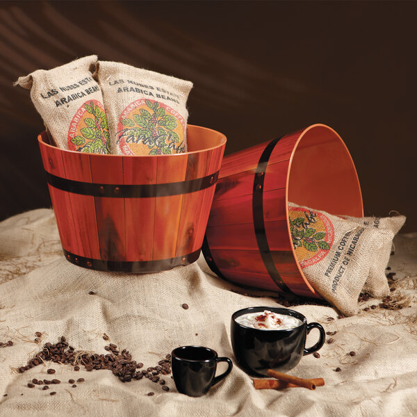 GET ML-271-BE 12" x 7 7/8" Melamine Gourmet Barrel - 3/Pack