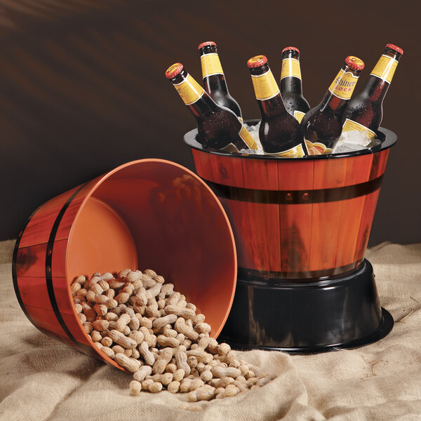 GET ML-271-BE 12" x 7 7/8" Melamine Gourmet Barrel - 3/Pack