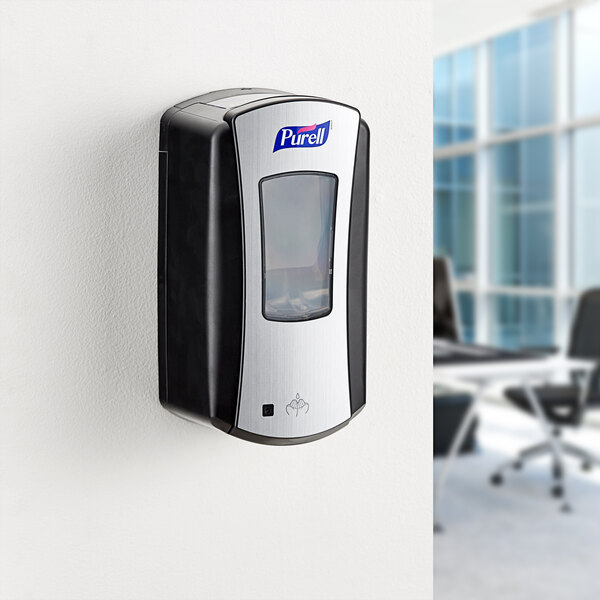 Purell® 1928-04 LTX-12 Brushed Chrome / Black 1200 mL Touchless Dispenser