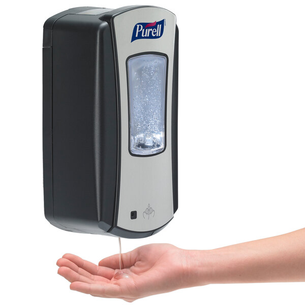 Purell® 1928-04 LTX-12 Brushed Chrome / Black 1200 mL Touchless Dispenser