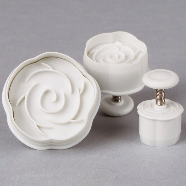 Ateco 1956 3-Piece Rose Plastic Plunger Cutter Set