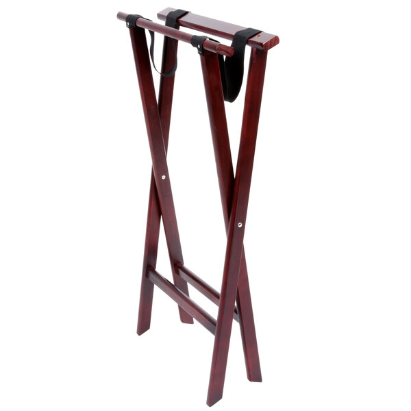 American Metalcraft American Metalcraft WTSM31 32" Mahogany Wood Tray Stand