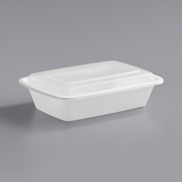 Choice 38 oz. White 8 3/4" x 6 1/4" x 2" Rectangular Microwavable Heavy ...