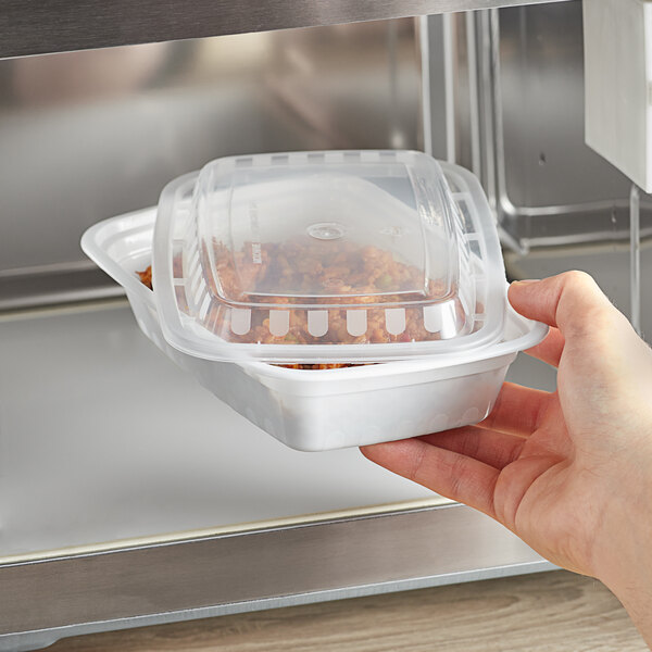 Choice 24 oz. White 8" x 5 1/4" x 2" Rectangular Microwavable Heavy ...