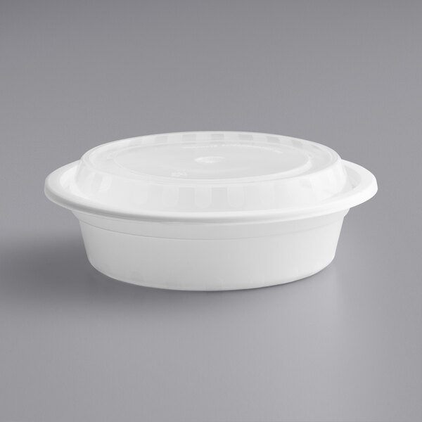 Choice 16 oz. White 6 1/4" Round Microwavable Heavy Weight Container ...
