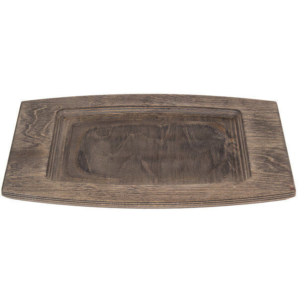 Lodge UCPU 14" x 10" Rectangular Wood Underliner with Walnut Finish