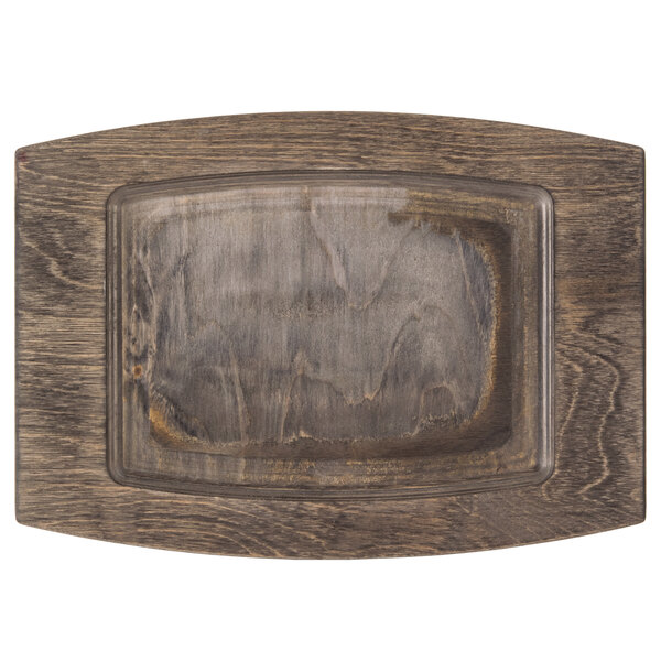 Lodge UCPU 14" x 10" Rectangular Wood Underliner with Walnut Finish