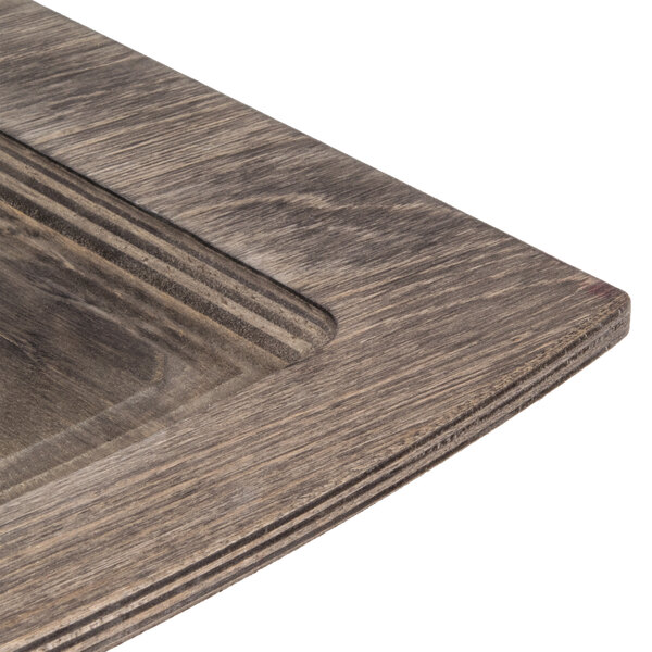 Lodge UCPU 14" x 10" Rectangular Wood Underliner with Walnut Finish