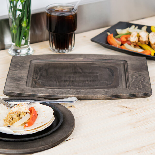 Lodge UCPU 14" x 10" Rectangular Wood Underliner with Walnut Finish