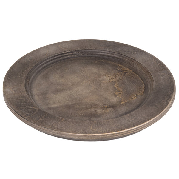 Lodge U5RP 9 1/2" Round Wood Underliner with Walnut Finish