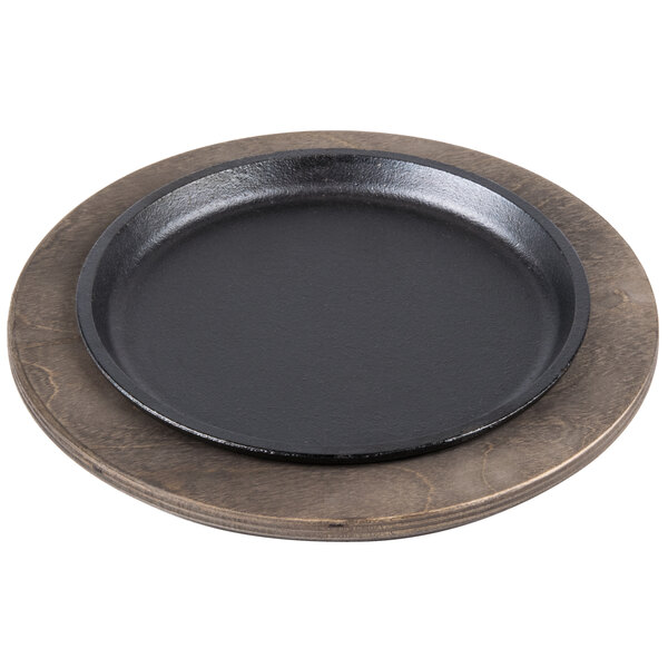 Lodge U5RP 9 1/2" Round Wood Underliner with Walnut Finish