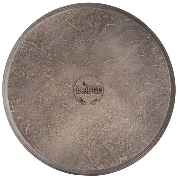 Lodge U7RP 11 1/4" Round Wood Underliner with Walnut Finish