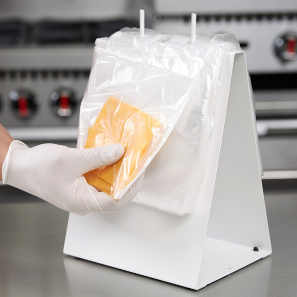 Choice Deli Saddle Bag Stand with Plain 6 1/2" x 6 1/4" Deli Bags ...