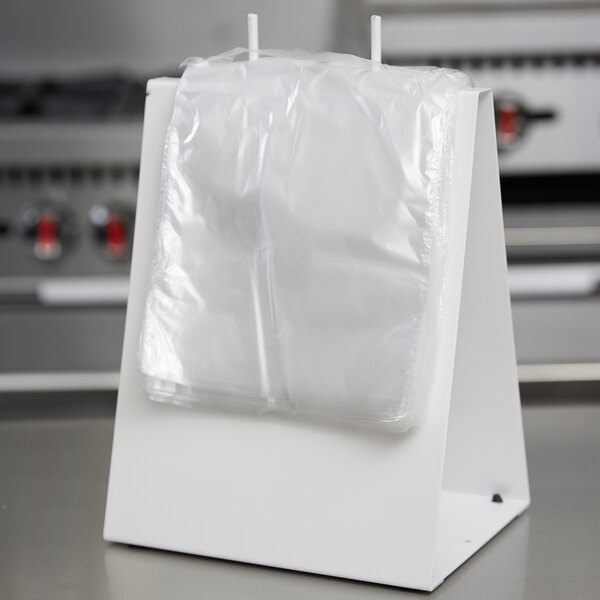 Choice Deli Saddle Bag Stand with Plain 6 1/2" x 6 1/4" Deli Bags ...