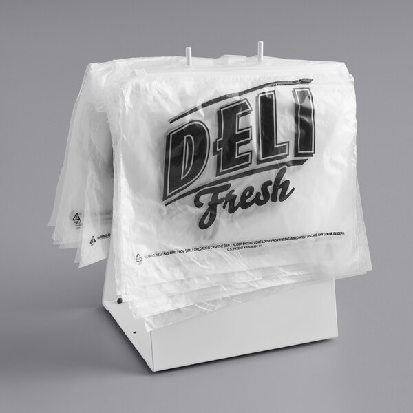 Choice Deli Saddle Bag Stand with Printed 10" x 8" Deli Bags - Slide ...