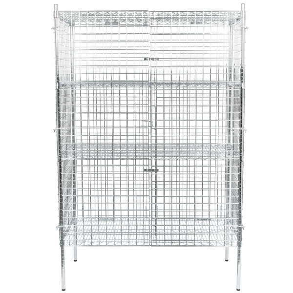 Regency NSF Stationary Chrome Wire Security Cage Kit - 24" x 48" x 74"