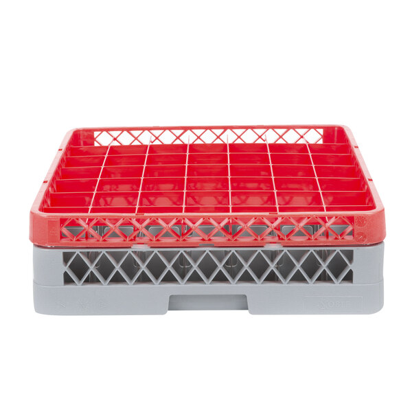 Noble Products 49-Compartment Gray Full-Size Glass Rack with 1 Red ...