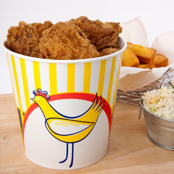Chicken Bucket with Lid, Paper, 170 oz. - 120/Case