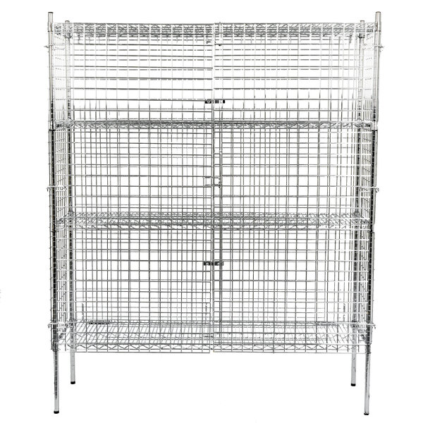 Regency NSF Stationary Chrome Wire Security Cage Kit -18" x 60" x 74"