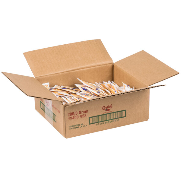 Crystal 3 Gram Hot Sauce Portion Packets - 200/Case