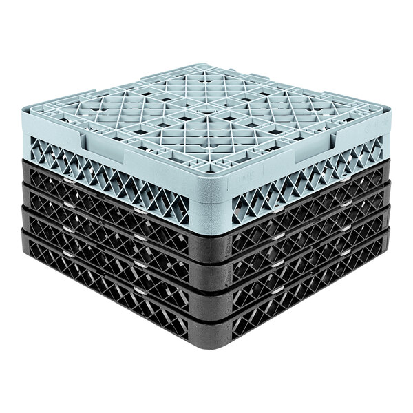 Noble Products 9-Compartment Gray Full-Size Glass Rack with 4 Black ...