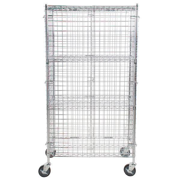 Regency NSF Mobile Chrome Wire Security Cage Kit - 18" x 36" x 69"