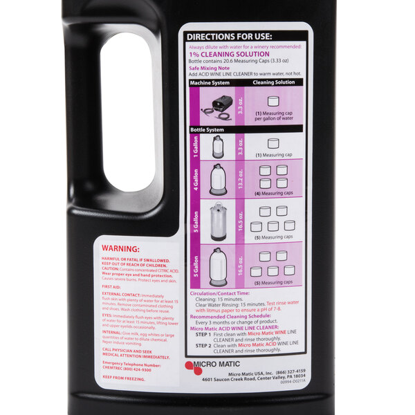 Micro Matic MM-WA68 68 fl. oz. Acid Wine Line Cleaner