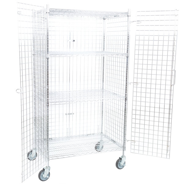 Regency NSF Mobile Chrome Wire Security Cage Kit - 24" x 36" x 69"