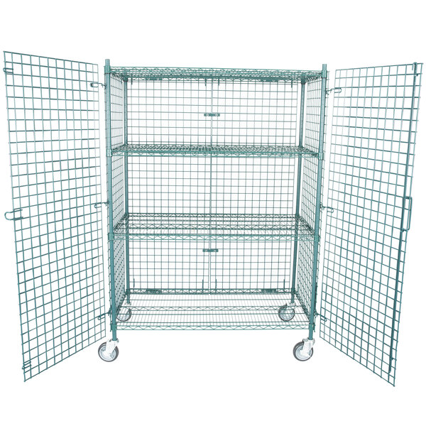 Regency 24" x 48" x 70" NSF Mobile Green Wire Security Cage Kit