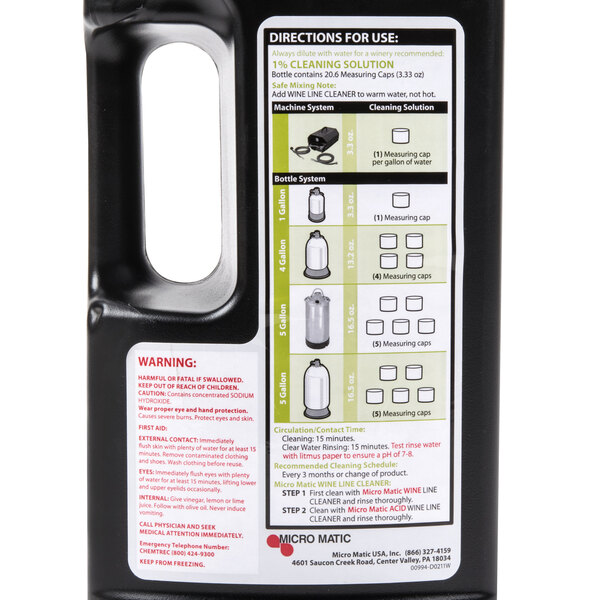 Micro Matic MM-W68 68 fl. oz. Alkaline Wine Line Cleaner - 6/Case