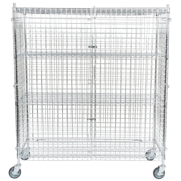 Regency NSF Mobile Chrome Wire Security Cage Kit - 24" x 60" x 69"