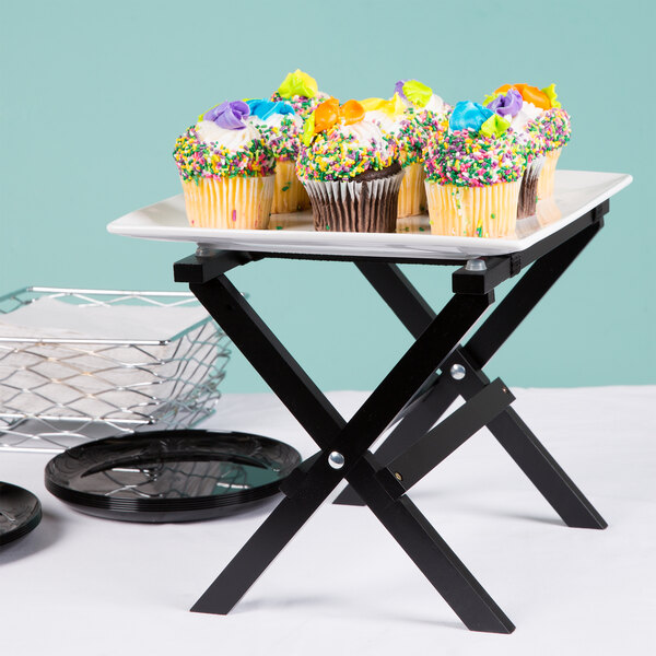 Tablecraft RTT21BK 9 1/4" Mini Table Tray Stand with Black Finish