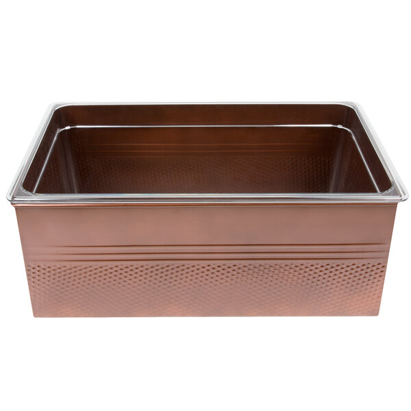 American Metalcraft Full Size Copper Rectangular Hammered Ice Display ...