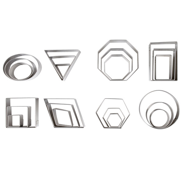 Ateco 4845 24-Piece Stainless Steel Geometric Shapes Cutter Set