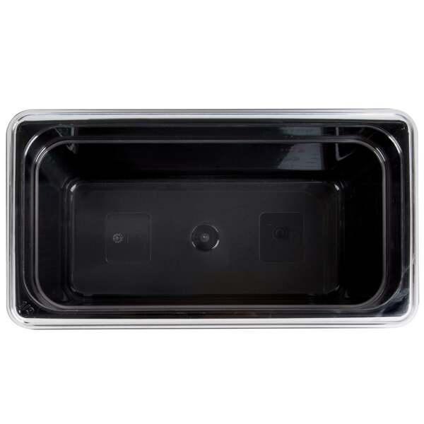 American Metalcraft 1/3 Size Black Rectangular Hammered Ice Display ...