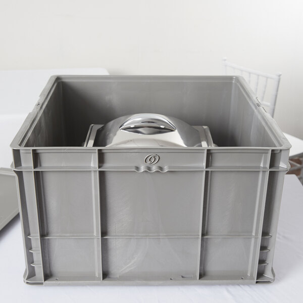 Vollrath 52646 Tote 'N Store 21 7/16" x 20 1/2" x 13" Gray Chafer Box