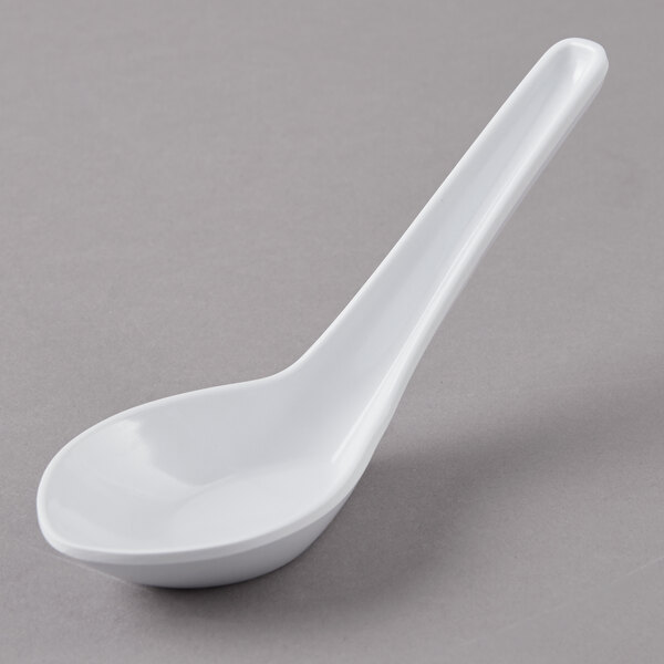 GET M-6030-W 0.65 oz. White Melamine Soup Spoon - 12/Pack