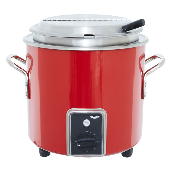 Vollrath 7217755 Red Finish Retro 7 Qt. Stock Pot Kettle Rethermalizer ...