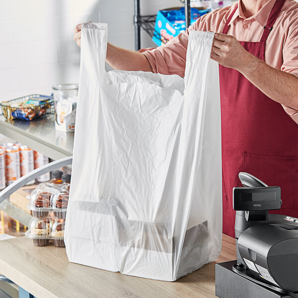 Choice Extra Large Size White Heavy-Duty Unprinted Plastic T-Shirt Bag ...
