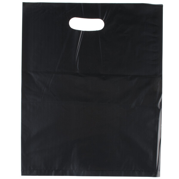 Choice 12" x 15" 1.5 Mil Black Unprinted Extra Heavy-Duty Plastic ...