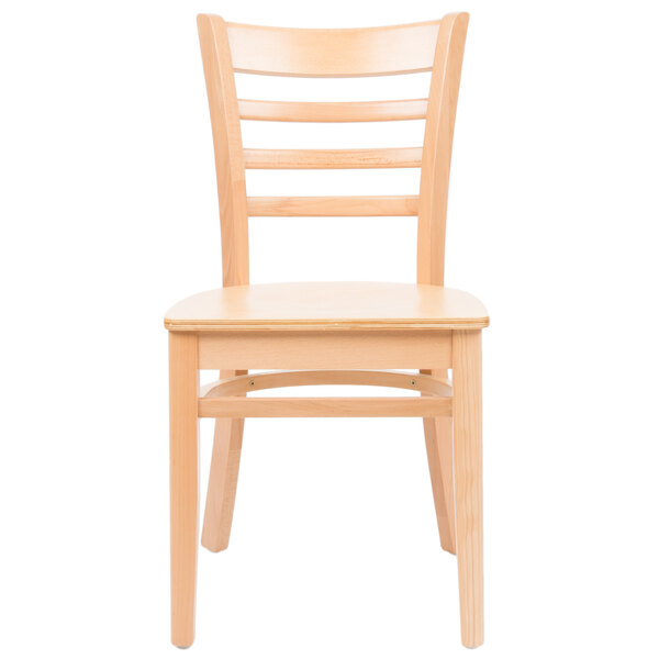 Lancaster Table & Seating Natural Finish Wooden Ladder Back Cafe Chair ...