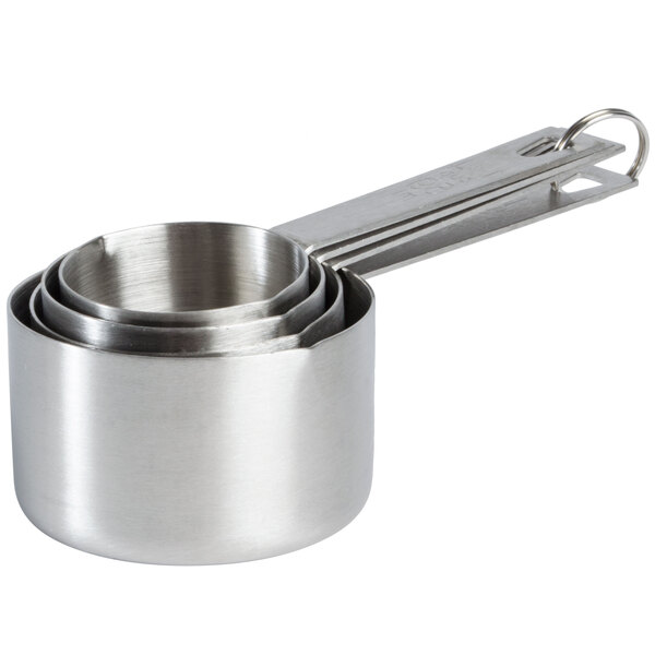 Tablecraft 725 4-Piece Stainless Steel Heavy Weight Measuring Cup Set