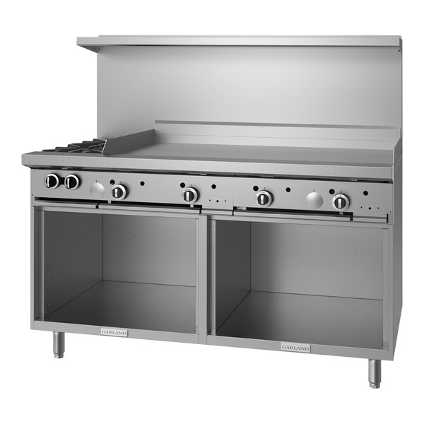 Garland G60-2G48SS Natural Gas 2 Burner 60" Range with 48" Griddle and ...