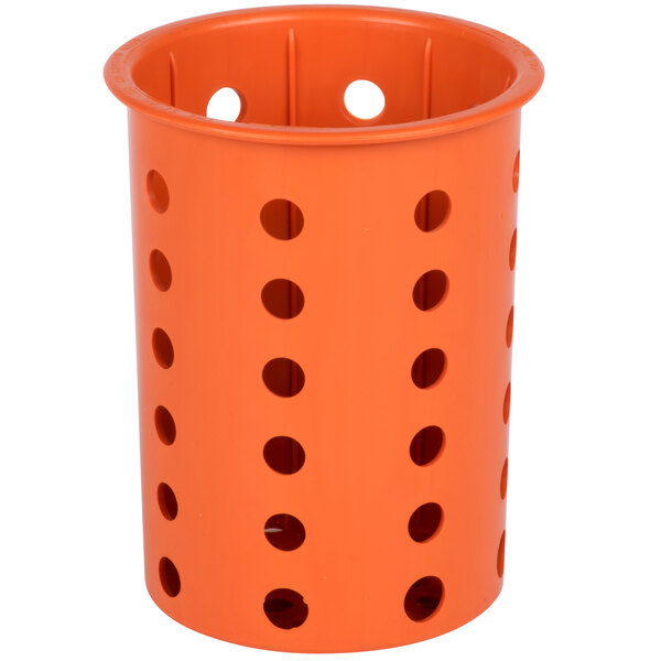 Steril-Sil RP-25-ORANGE Orange Perforated Plastic Flatware Cylinder