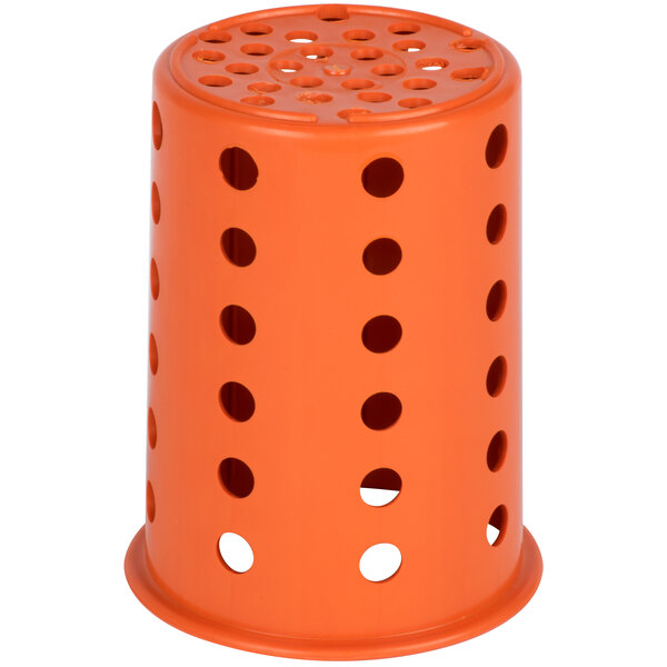 Steril-Sil RP-25-ORANGE Orange Perforated Plastic Flatware Cylinder