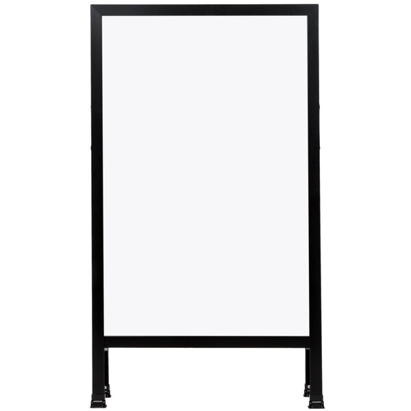 Aarco BA-5 42" x 24" Black Aluminum A-Frame Sign Board with White ...