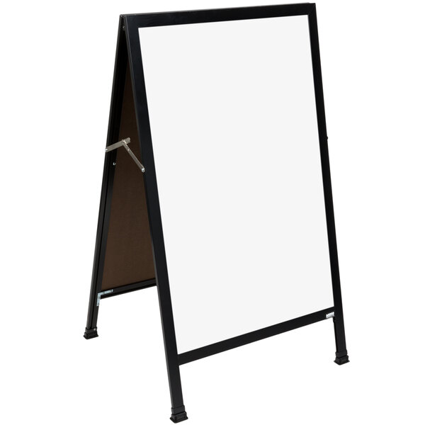 Aarco BA-5 42" x 24" Black Aluminum A-Frame Sign Board with White ...