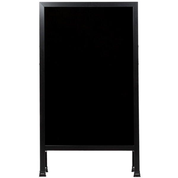 Aarco BA-11 42" x 24" Black Aluminum A-Frame Sign Board with Black ...
