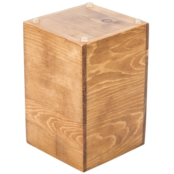 Cal-Mil 3427-7-99 Madera Rustic Pine Riser with Jar - 4 1/4" x 4 1/4" x 7"