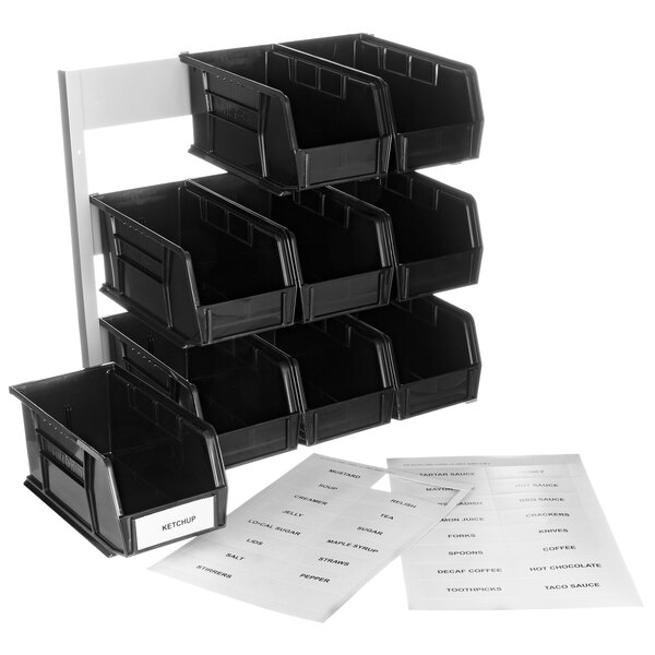 Carlisle 381109LG 18" x 12" x 19" Aluminum 3-Tier Packet Rack with 3.5 ...